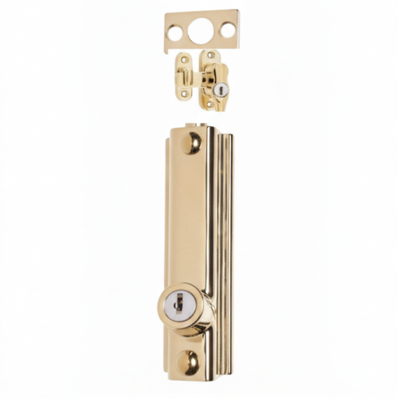 New Locking Surface Mounted Bolt - L150mm - Antique Brass ...