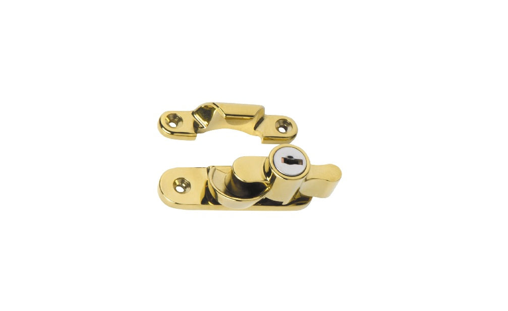 New Key Operated Locking Sash Fastener - Antique Brass ...