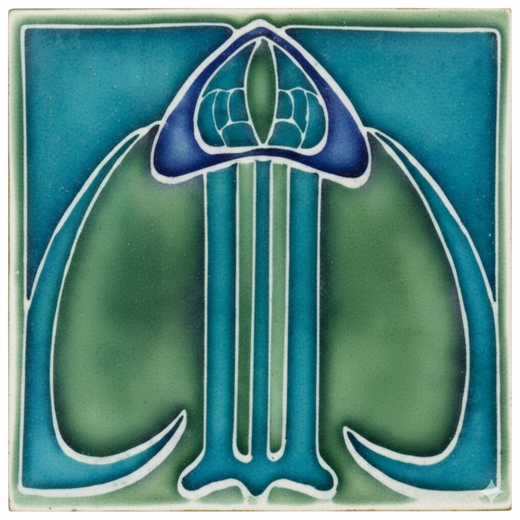 Blue/Turquoise Flower, Turquoise background - Porteous Fireplace Tiles ...